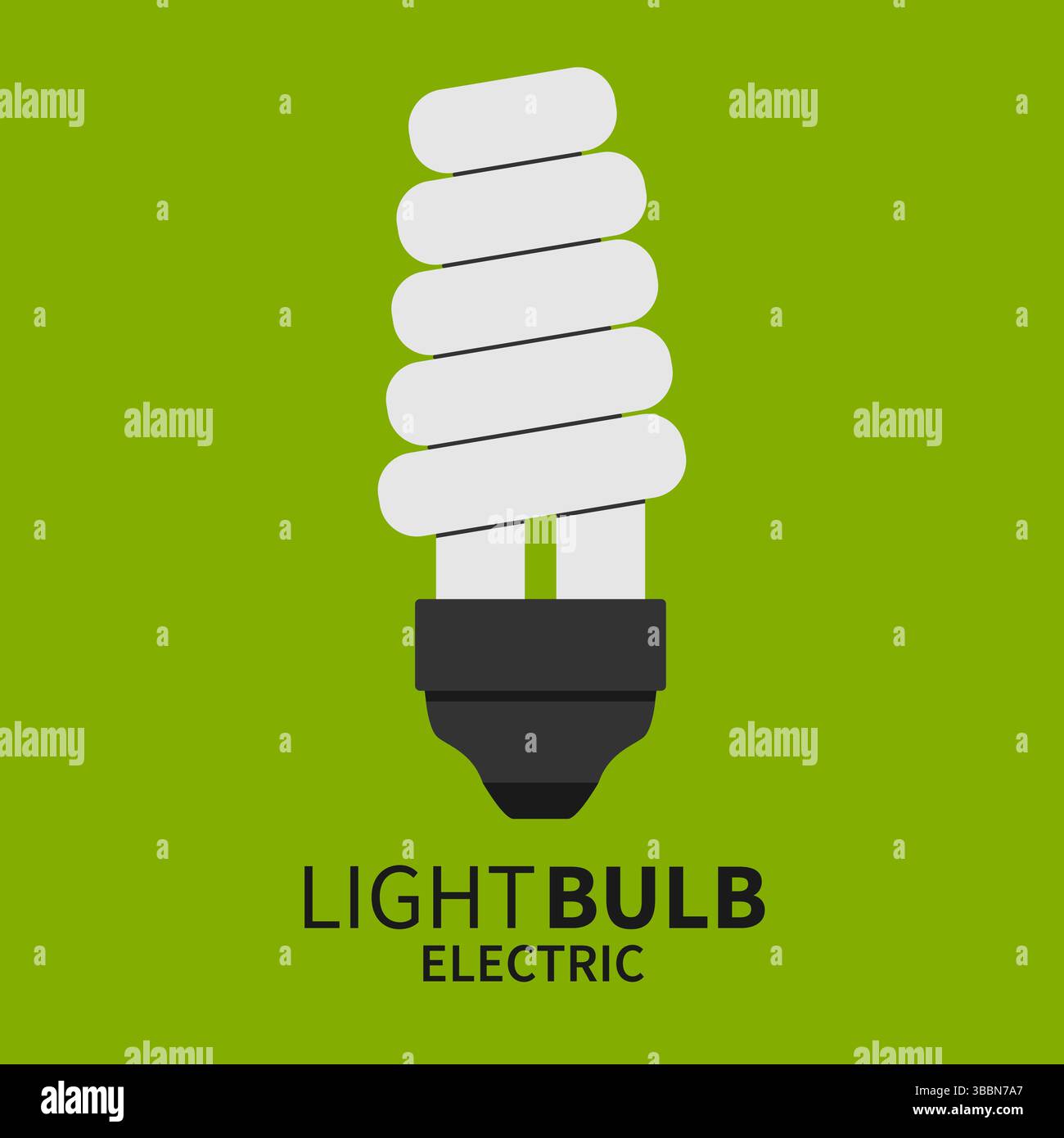 Vector logo energy saving light bulb with text on background Stock ...