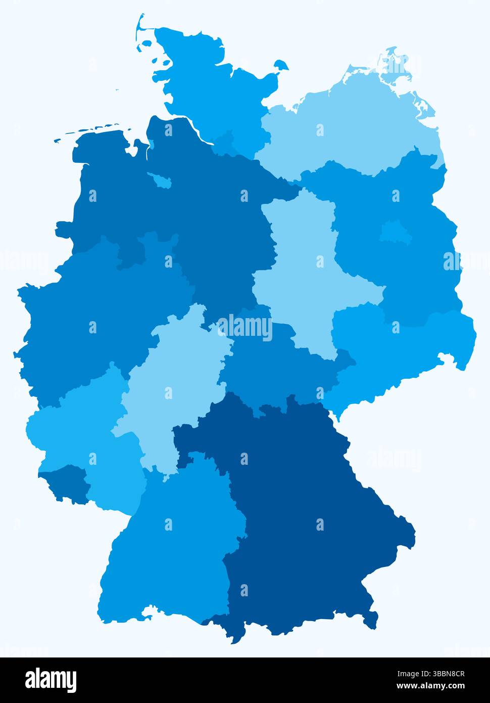 Map of Germany with regions. Just a simple country border map with ...