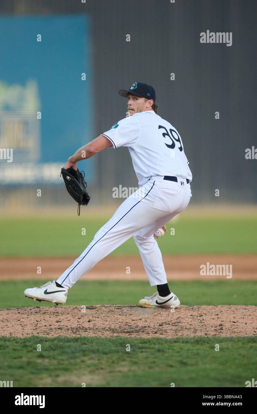 Asheville Tourists pitcher Garrett Apker (39) delivers a pitch during a ...