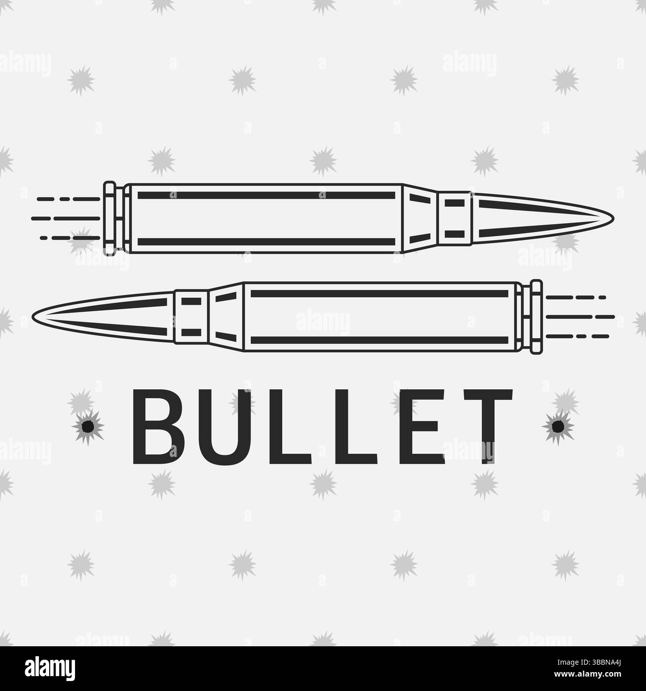 Vector logo of white bullets with black text on seamless background ...