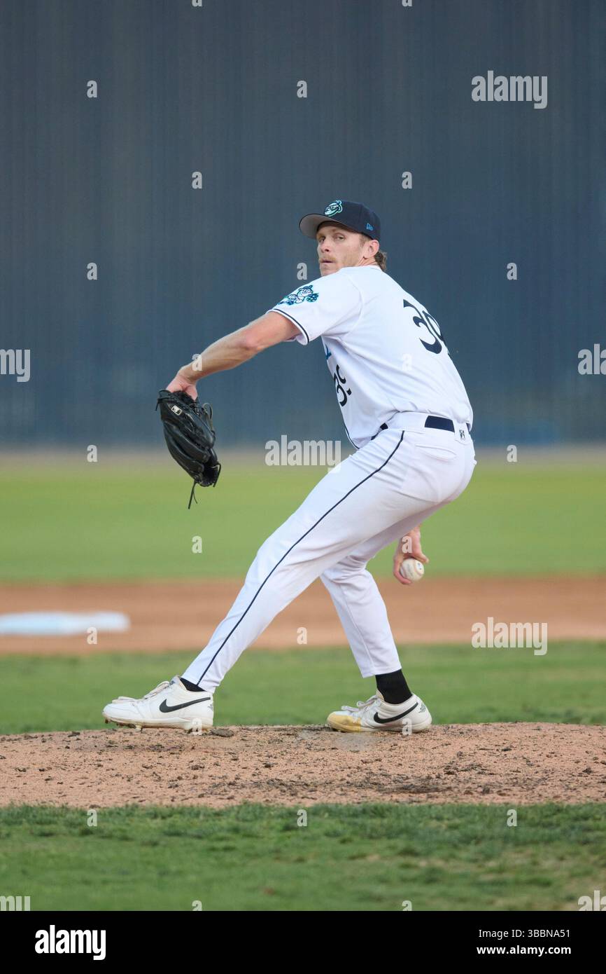 Asheville Tourists pitcher Garrett Apker (39) delivers a pitch during a ...