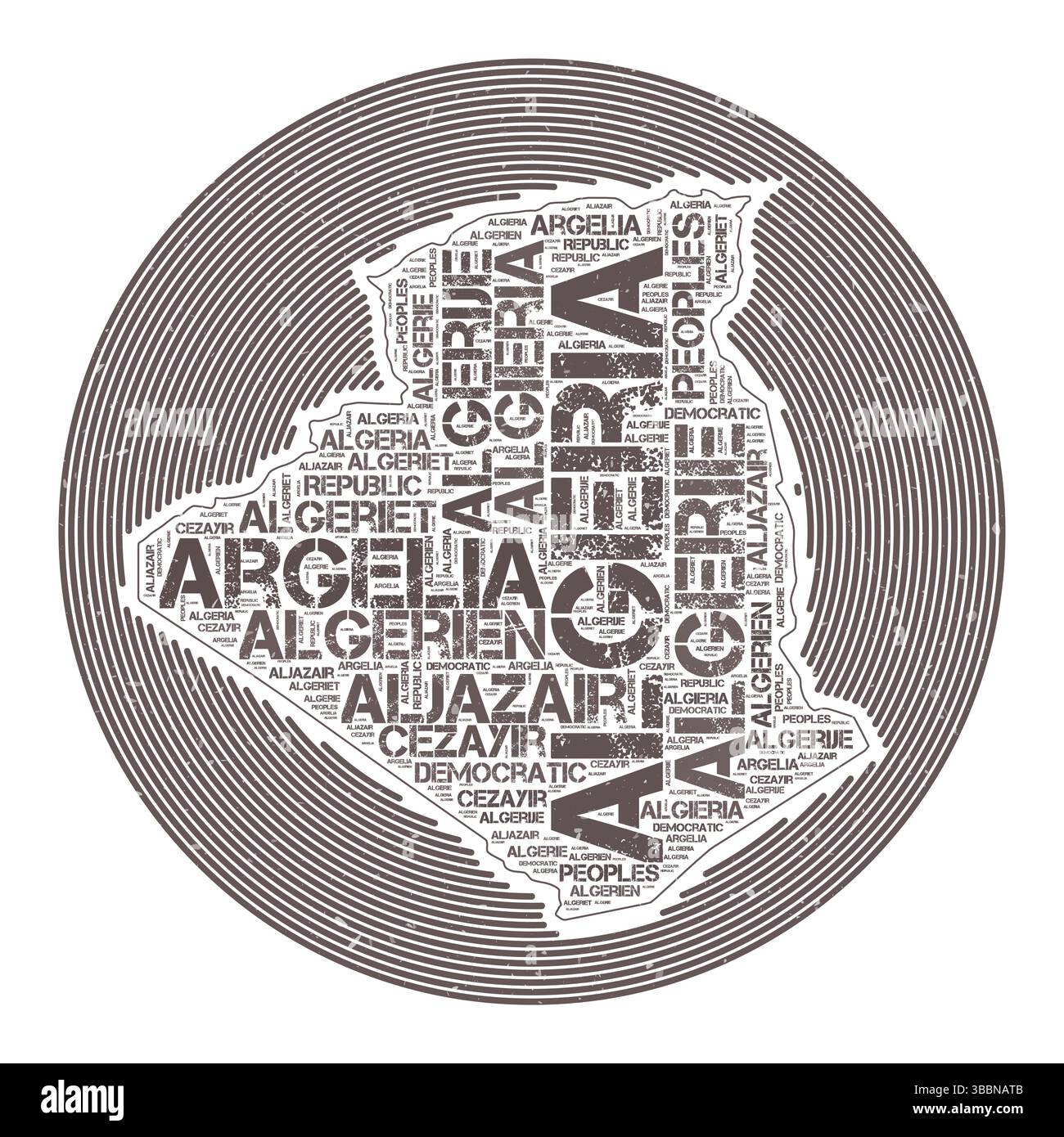 Algeria Vector Image. Country round logo design. Algeria poster in ...