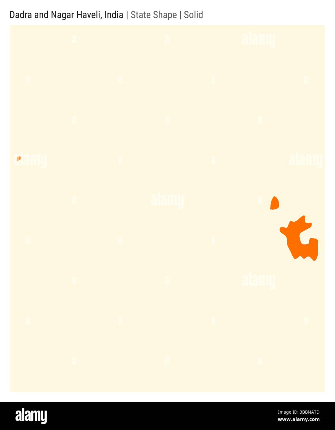 Dadra and Nagar Haveli, India. Simple vector map. State shape. Solid ...