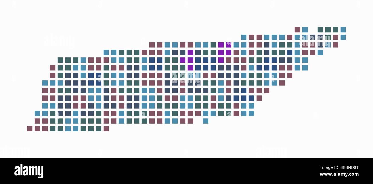 Tennessee dotted map. Digital style map of the state on white ...