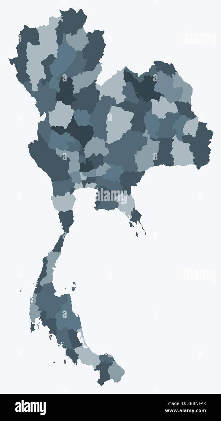 Map of Thailand with regions. Just a simple country border map with ...