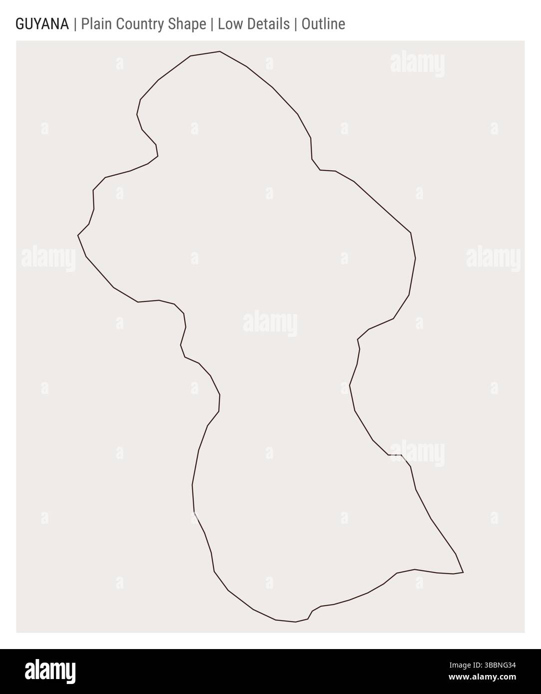 Guyana map outline hi-res stock photography and images - Alamy