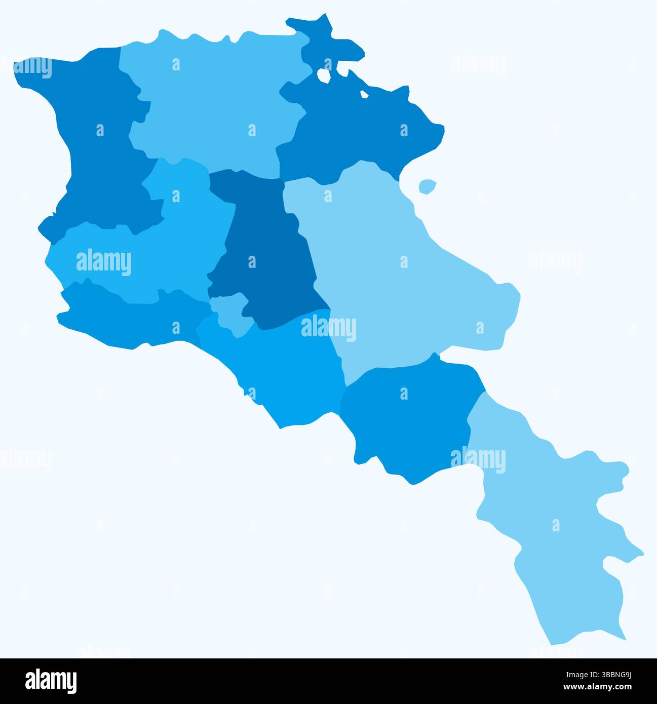 Map of Armenia with regions. Just a simple country border map with ...