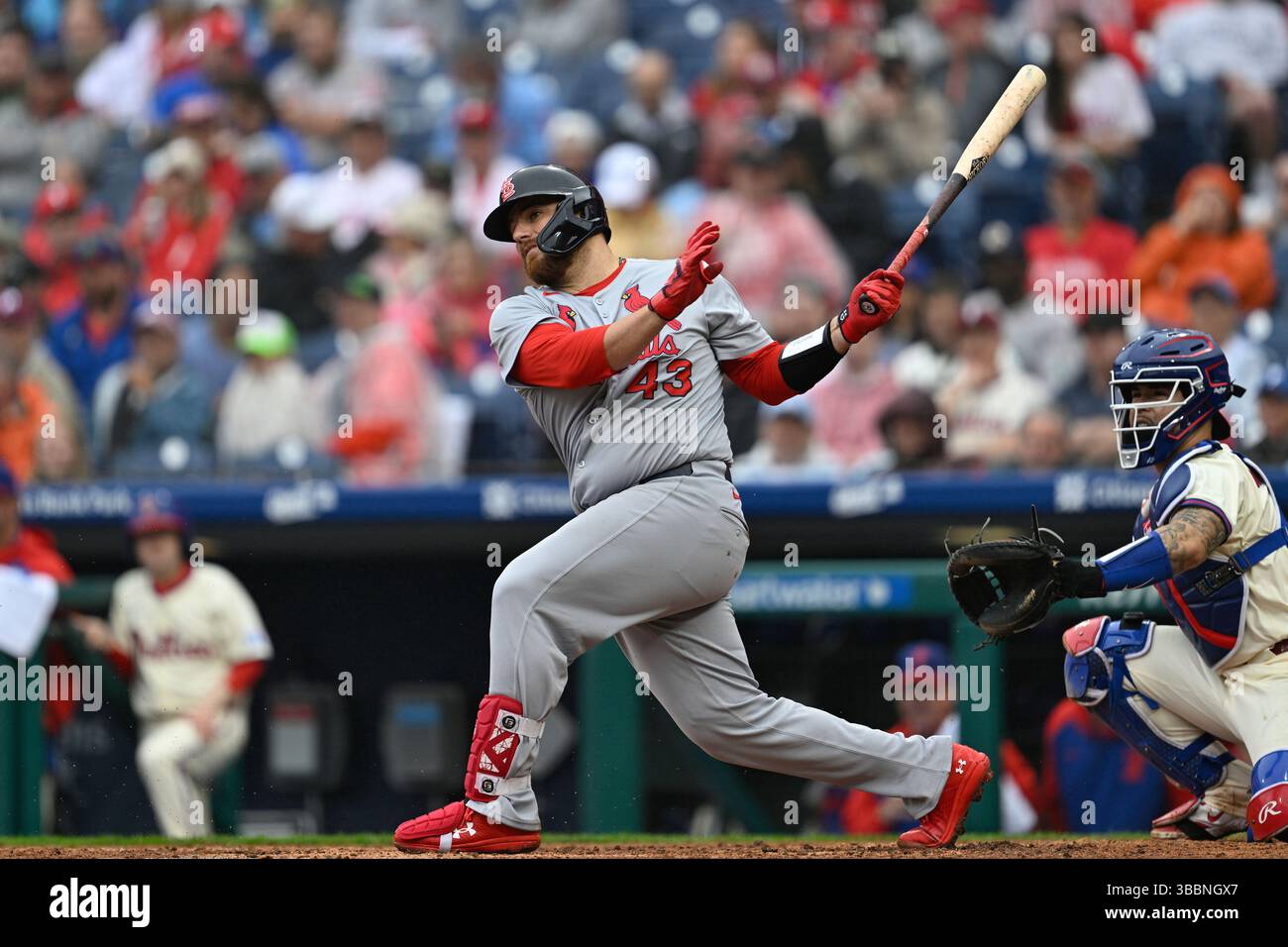 PHILADELPHIA, PA - MAY 14: St. Louis Cardinals catcher Pedro Pagés (43 ...