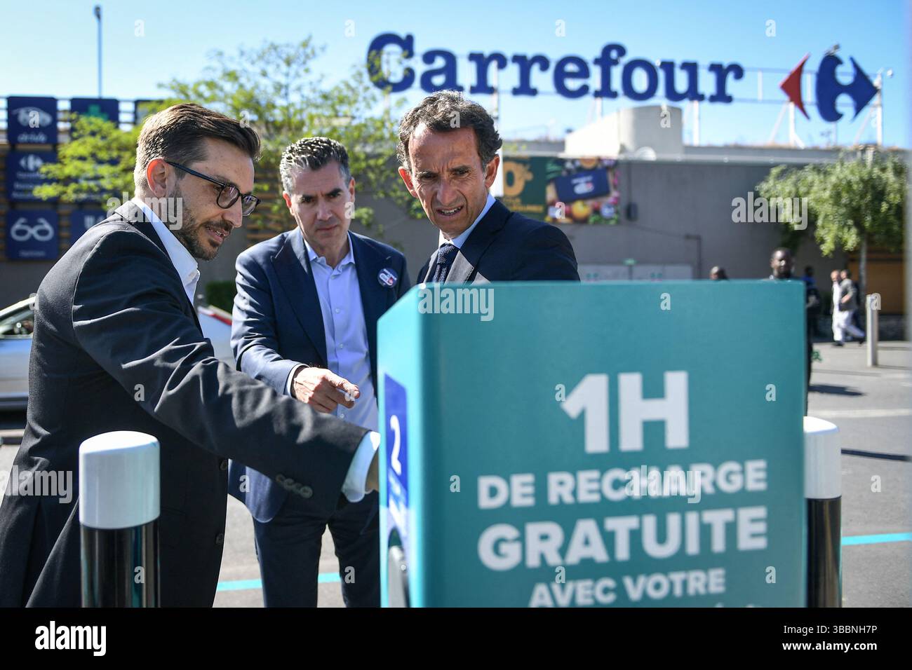 Paris, France. 16th May, 2025. CEO of Carrefour Alexandre Bompard looks ...