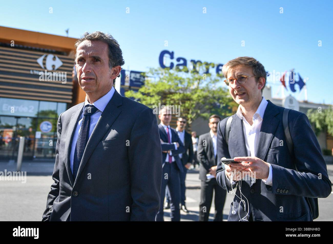 Paris, France. 16th May, 2025. CEO of Carrefour Alexandre Bompard looks ...