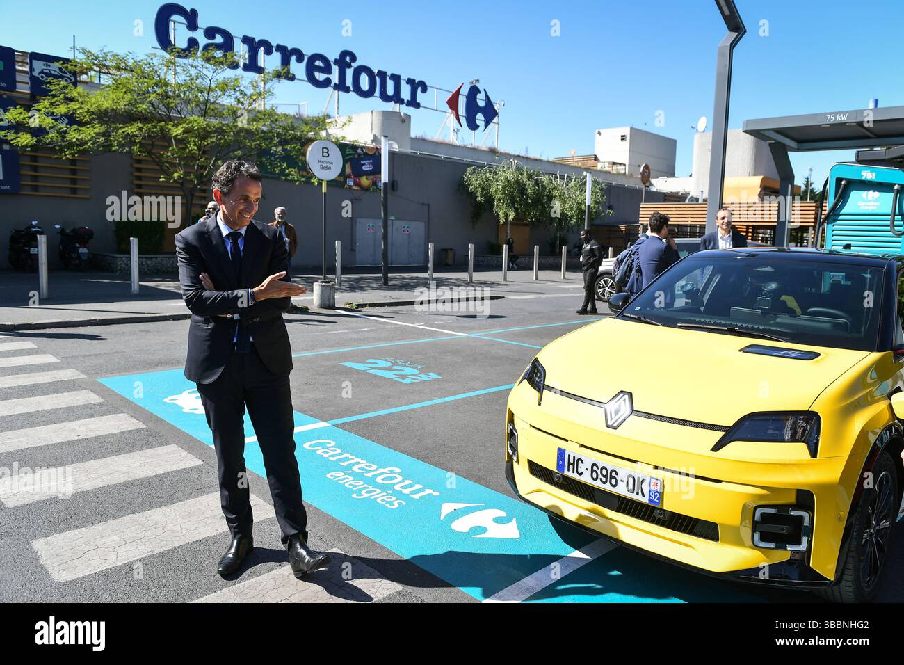 Paris, France. 16th May, 2025. CEO of Carrefour Alexandre Bompard looks ...
