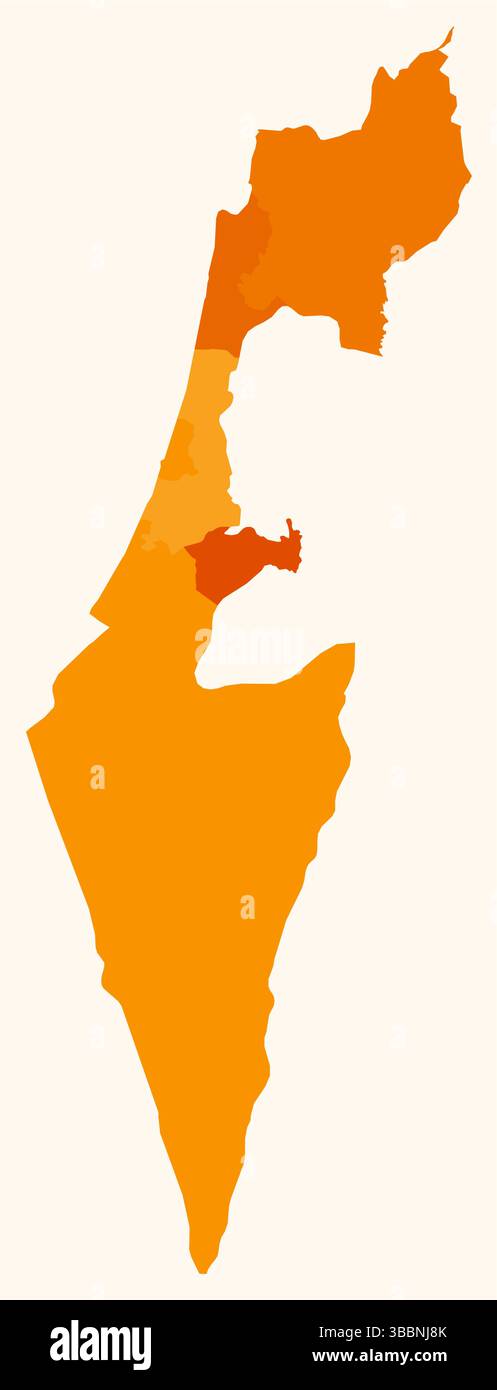 Map of Israel with regions. Just a simple country border map with ...