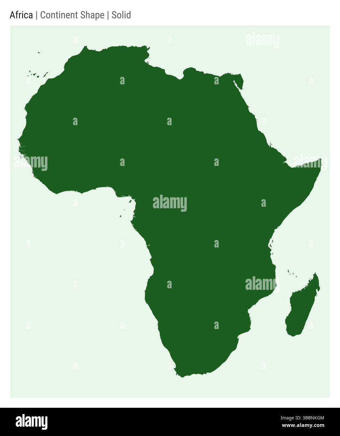 Africa. Simple vector map. Continent shape. Solid style. Border of ...