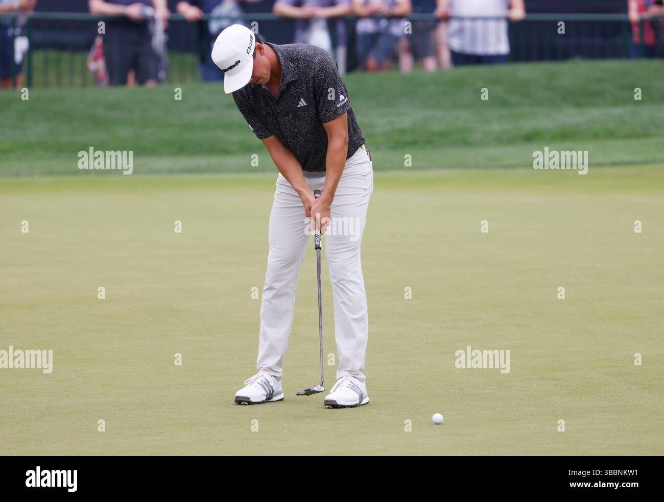 Charlotte, United States. 16th May, 2025. Michael Thorbjornsen putts on ...