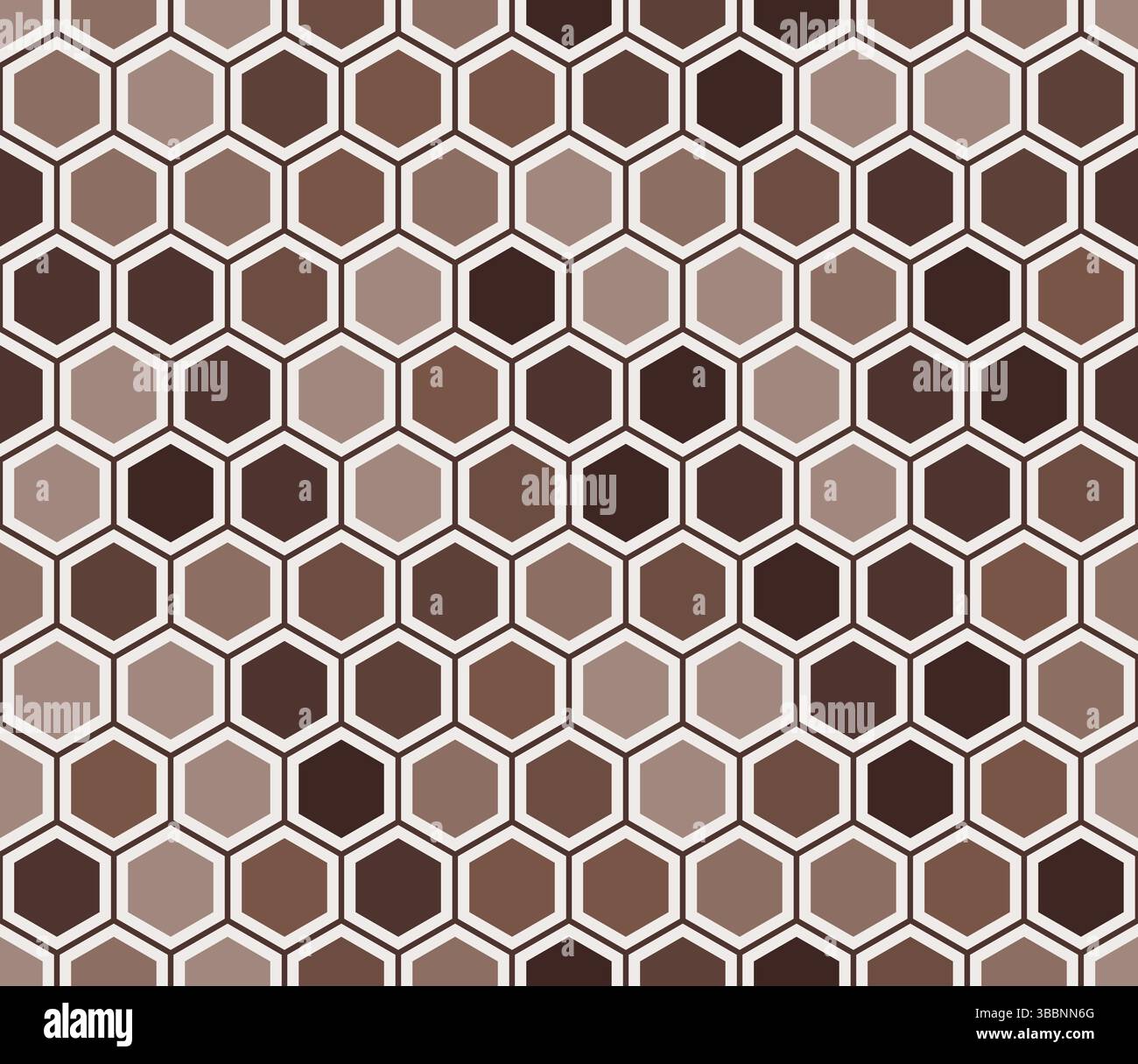 Geometric pattern. Simple hexagon pattern with inner solid cells. Brown color tones. Hexagonal ...