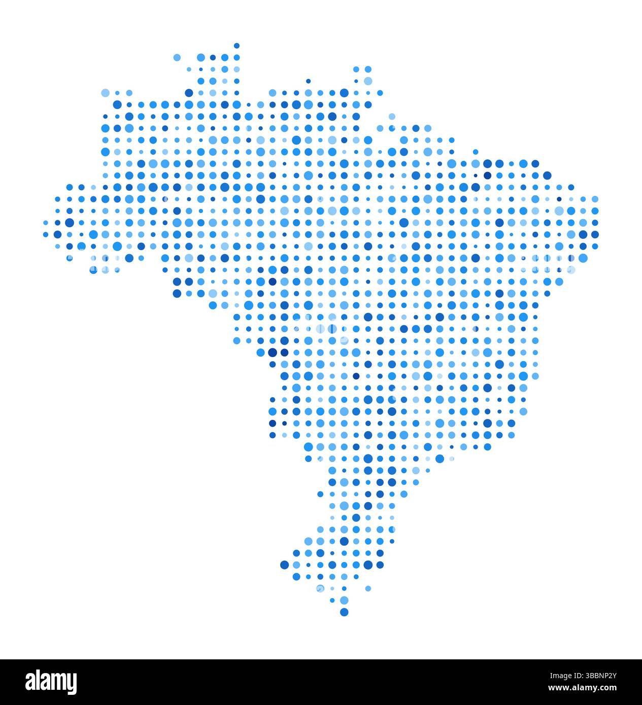 Brazil Dot Map. Country Digital Style Shape. Brazil vector image ...