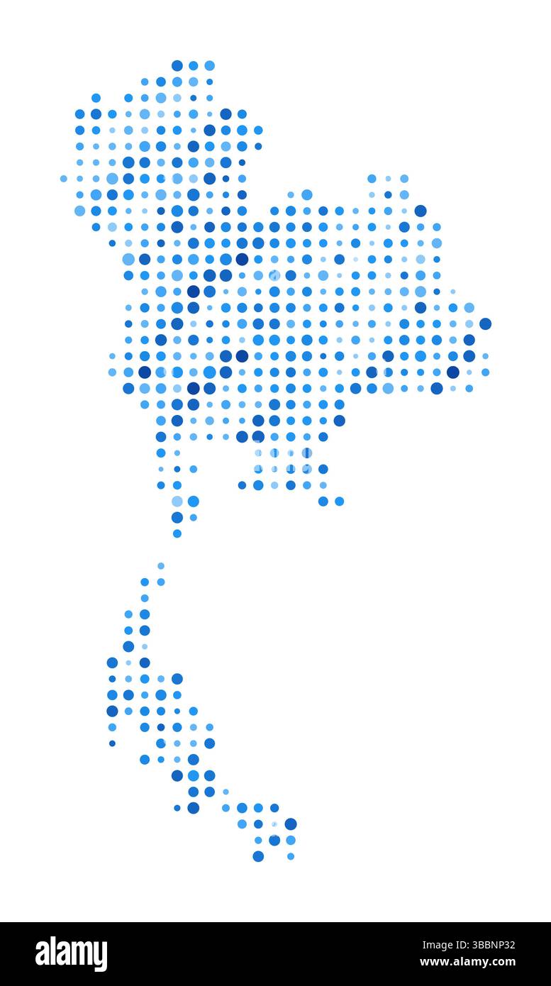 Thailand Dot Map. Country Digital Style Shape. Thailand vector image ...