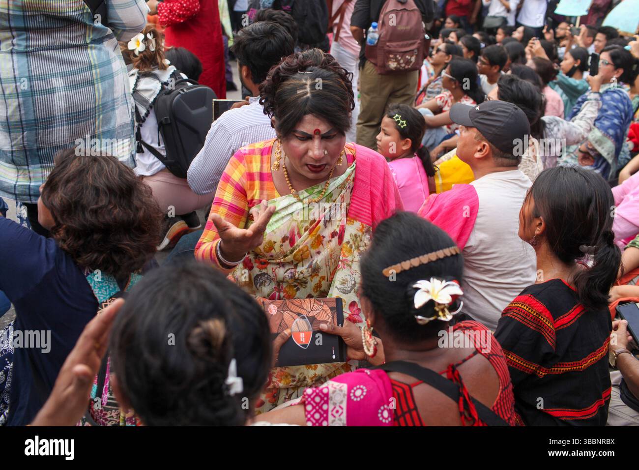 Dhaka, Dhaka, Bangladesh. 16th May, 2025. A Trans Gender takes part in a rally against the surge ...