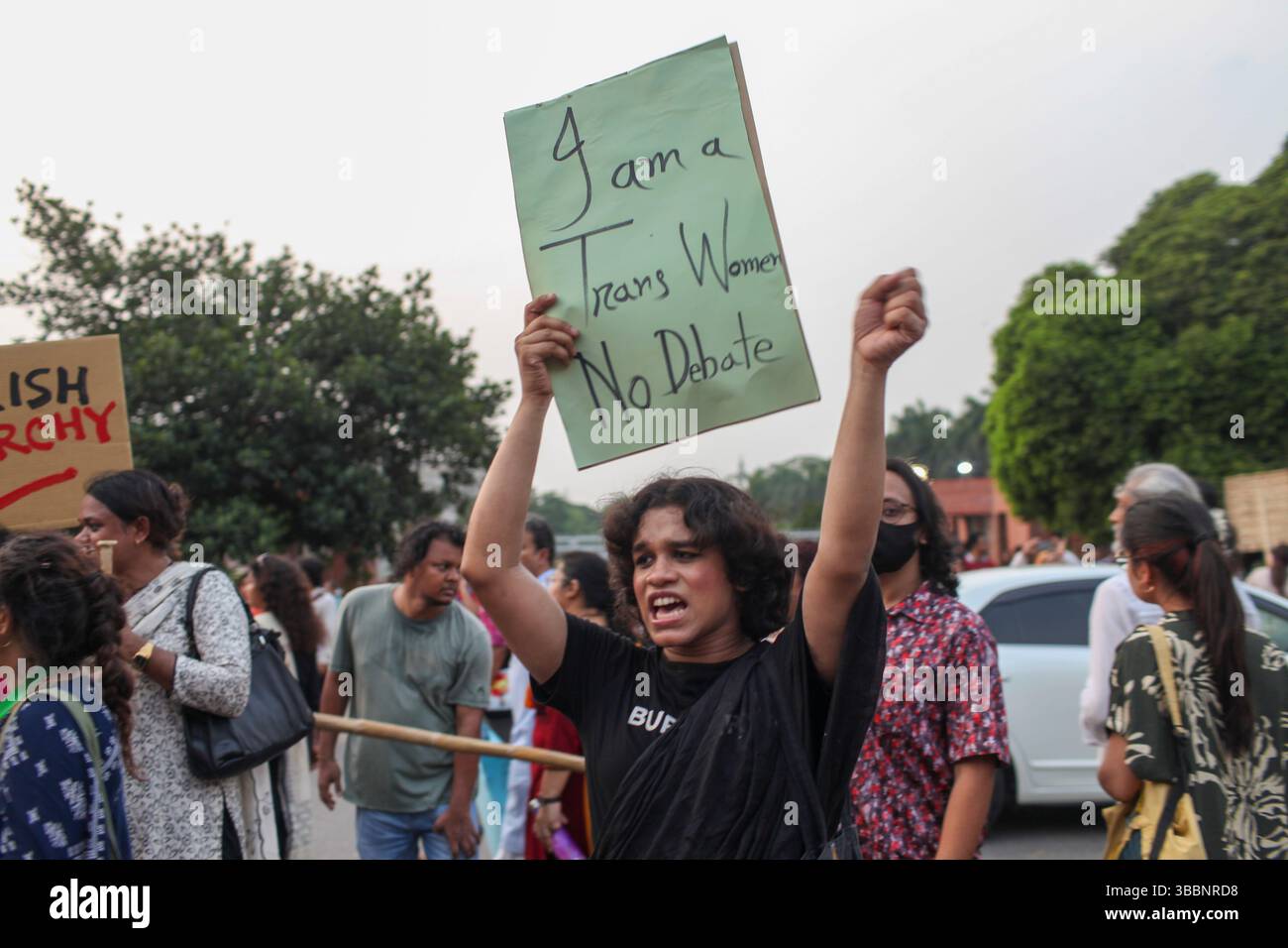 Dhaka, Dhaka, Bangladesh. 16th May, 2025. A Trans Gender takes part in a rally against the surge ...