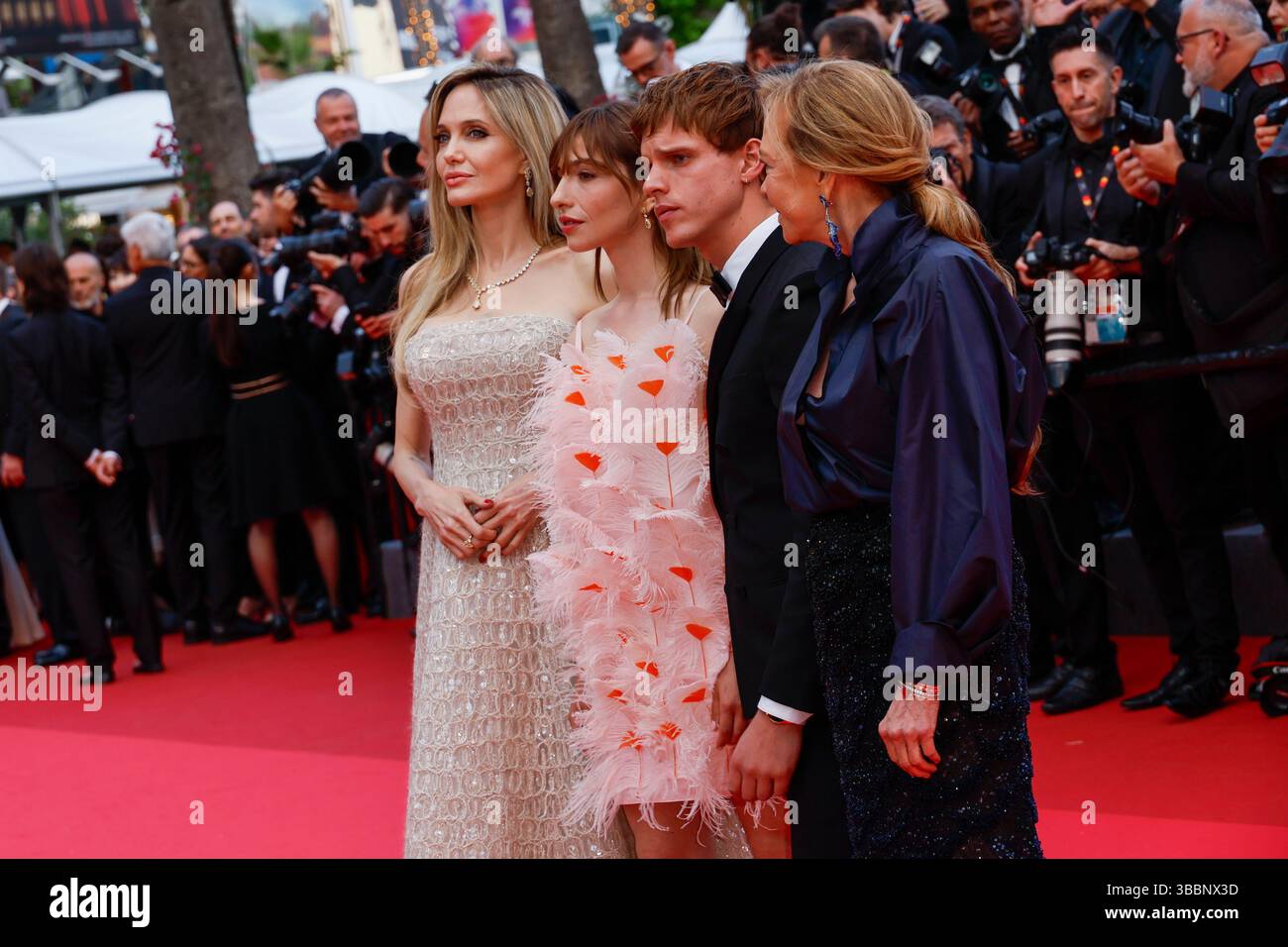 Angelina Jolie, from left, Marie Colomb, Finn Bennett, and Caroline ...