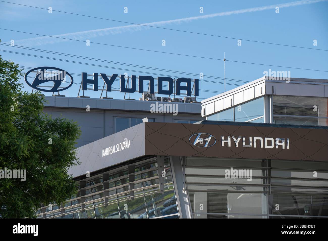 Bratislava, Slovakia - May, 10, 2025 : Hyundai logo on building ...