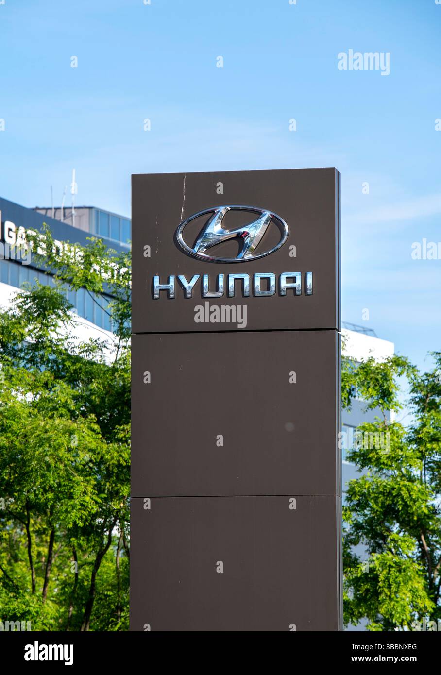 Bratislava, Slovakia - May, 10, 2025 : Hyundai logo on building ...