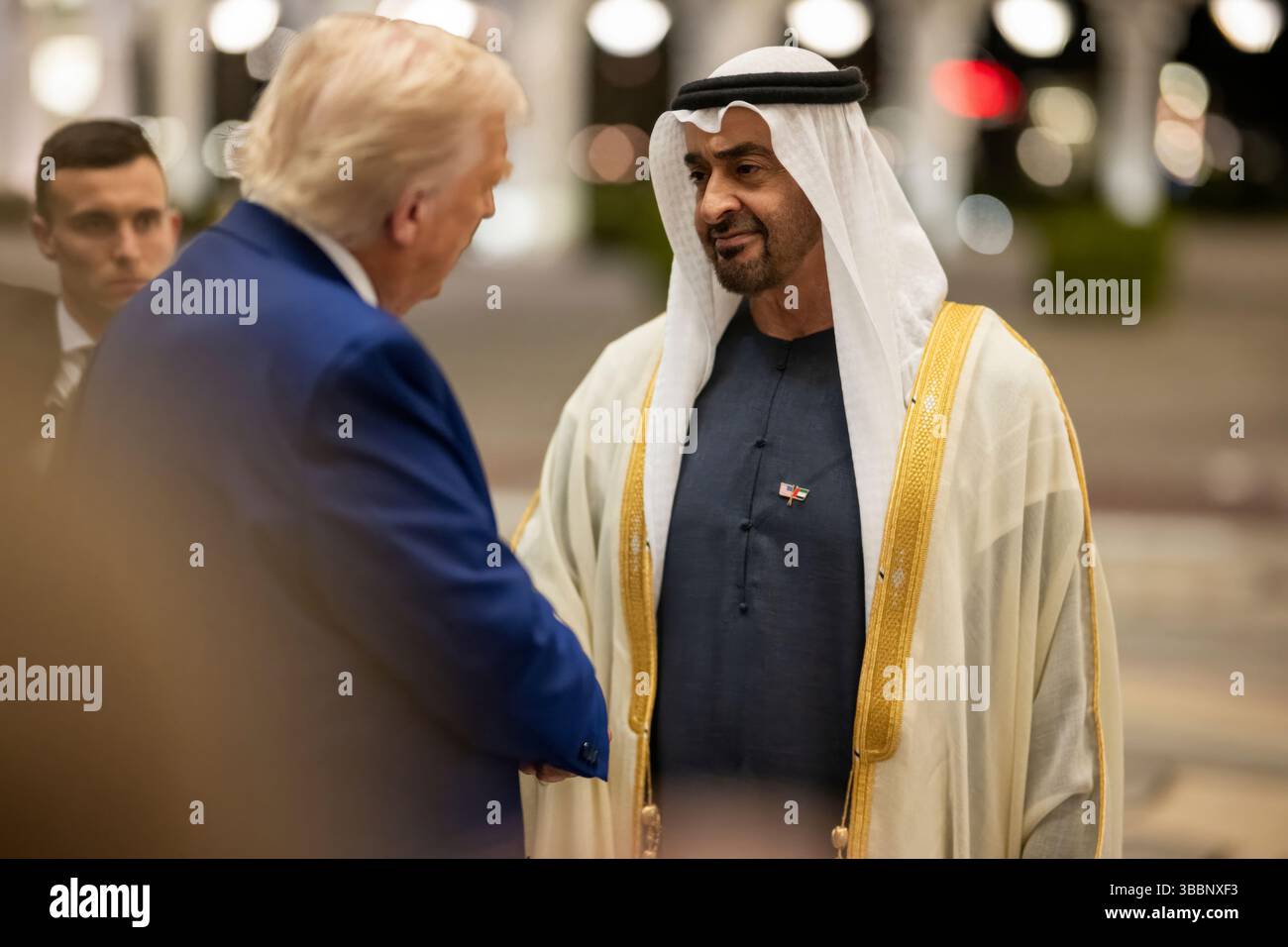 President Donald Trump is greeted by UAE President Sheikh Mohamed bin ...