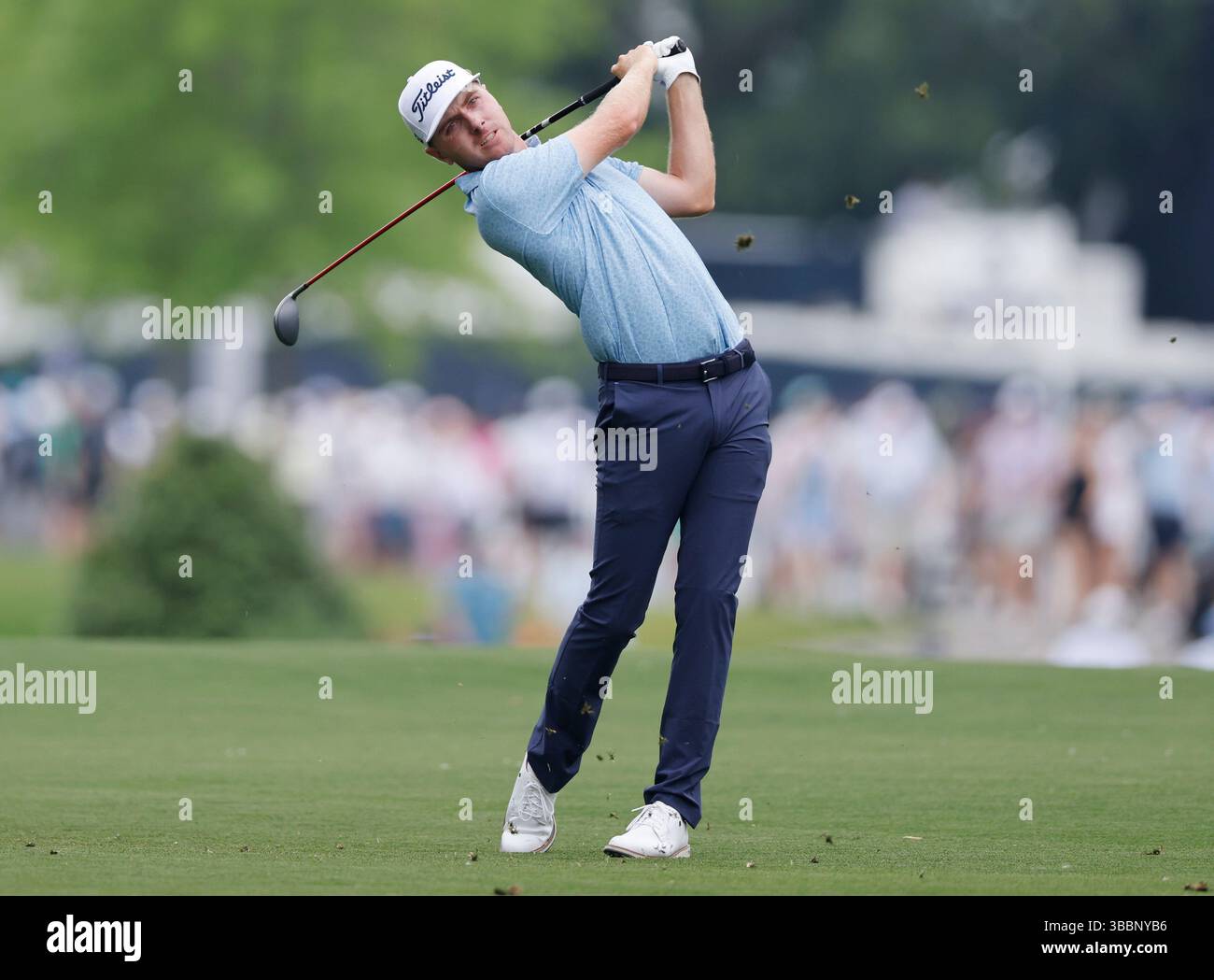 Charlotte, United States. 16th May, 2025. Ryan Gerard watches his shot ...