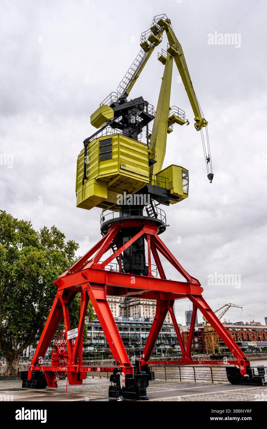 Old Cranes In Redeveloped Docks Of Puerto Madero, Buenos Aires, Argentina Stock Photo - Alamy