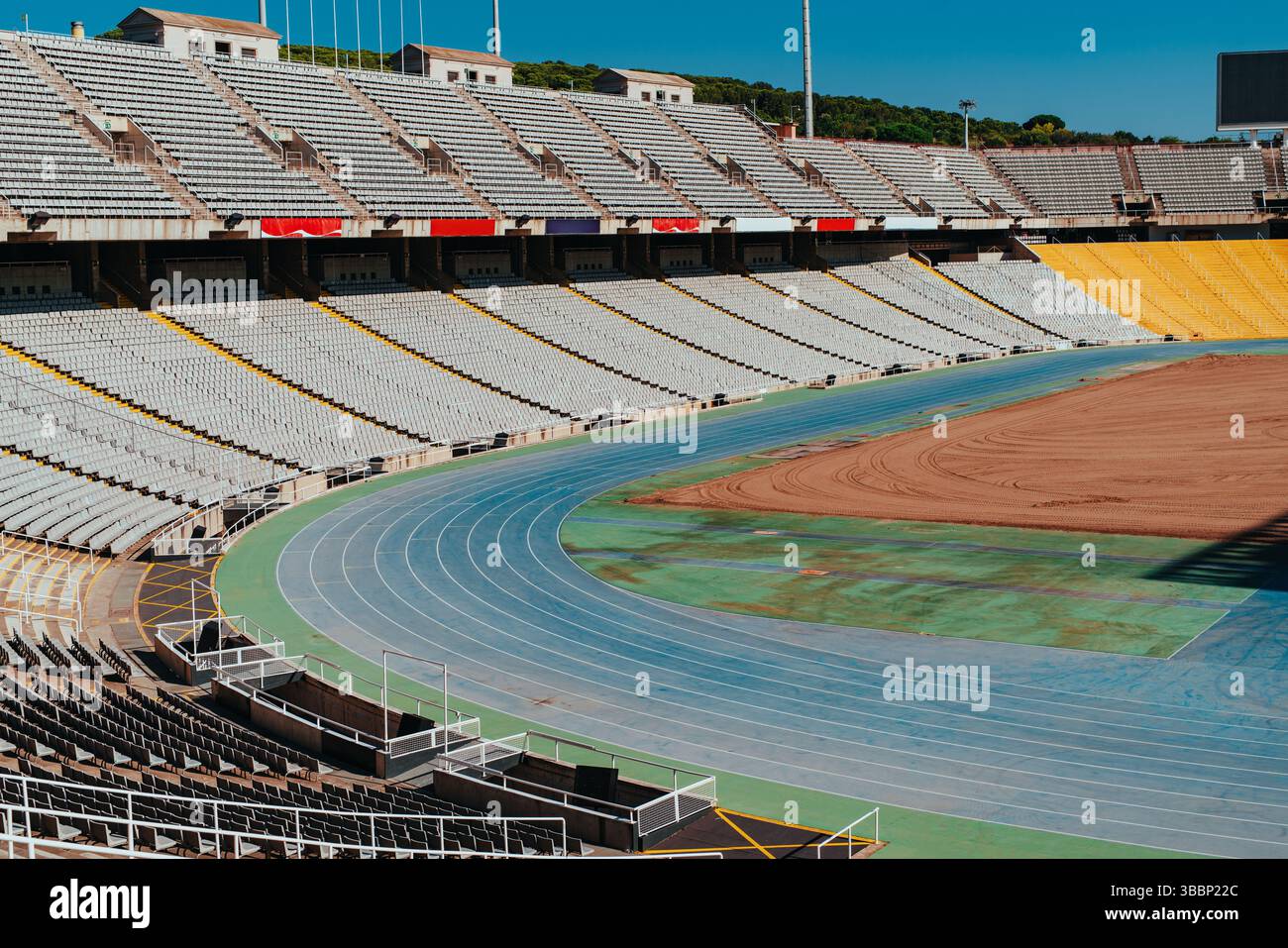 Stadium in Barcelona, Spain, running track Stock Photo - Alamy