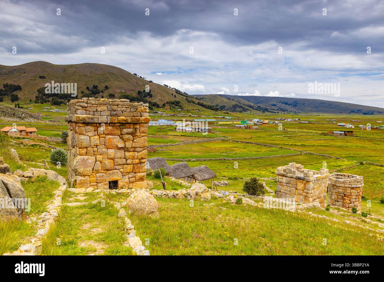 Chullpas of Molloco, funerary towers in Peru Stock Photo - Alamy