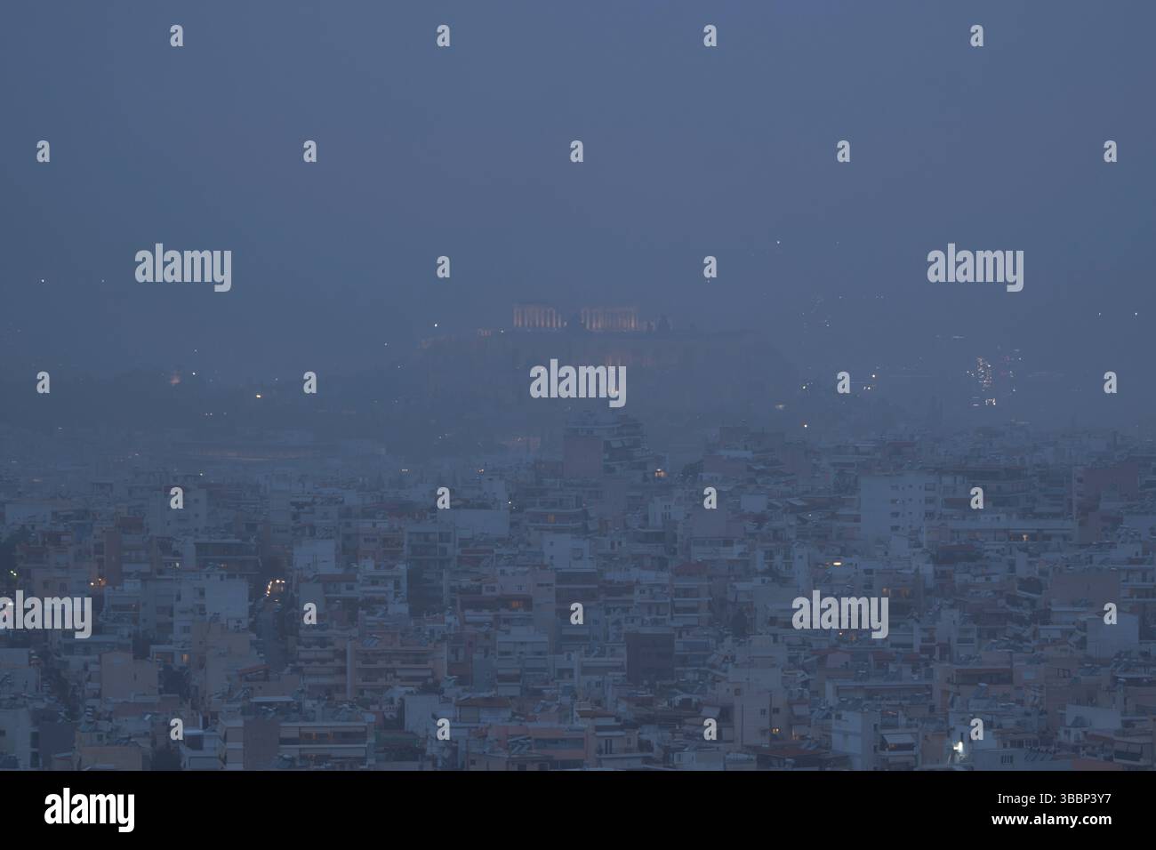 The ancient Acropolis is shrouded in haze as African dust carried by ...