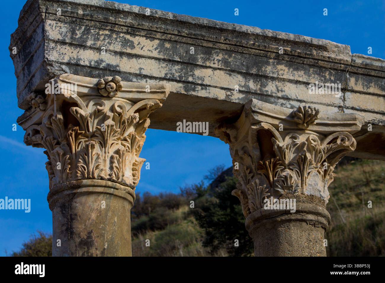 Ancient antique city of Efes, Ephesus in Turkey. Celsus library ruin in ...