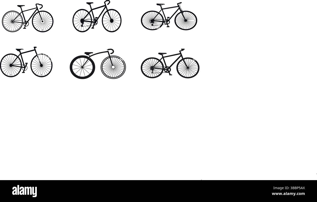Various Bicycle Silhouettes Collection Stock Vector Image & Art - Alamy