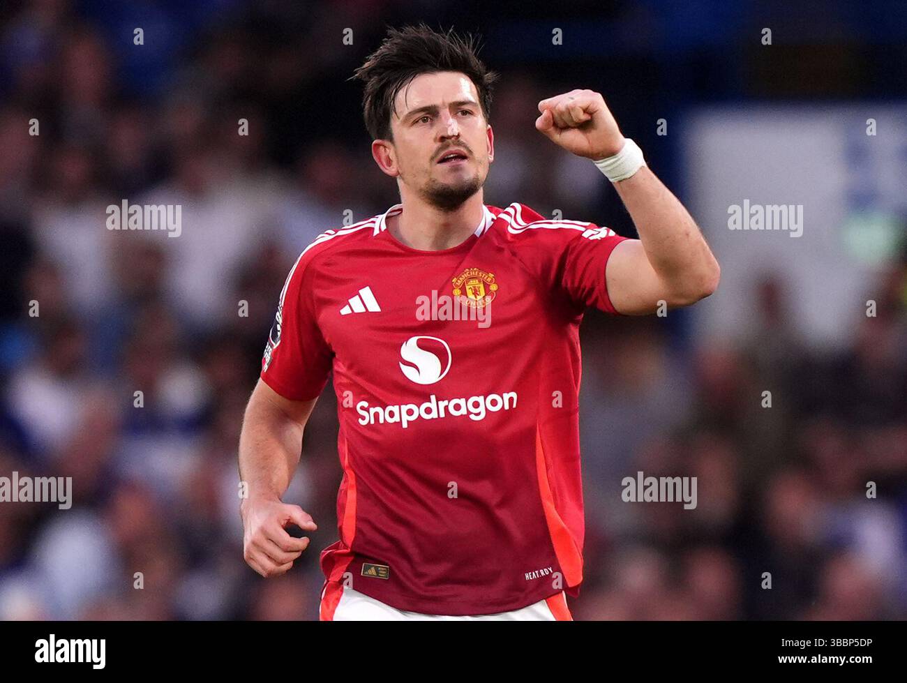 Manchester United's Harry Maguire celebrates scoring a goal that is ...
