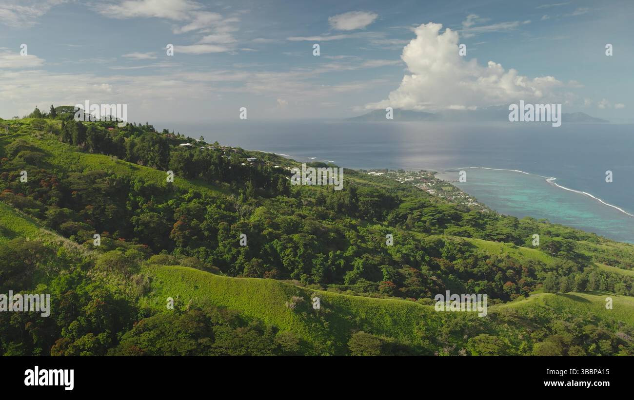 Aerial drone footage captures the breathtaking beauty of a tropical ...