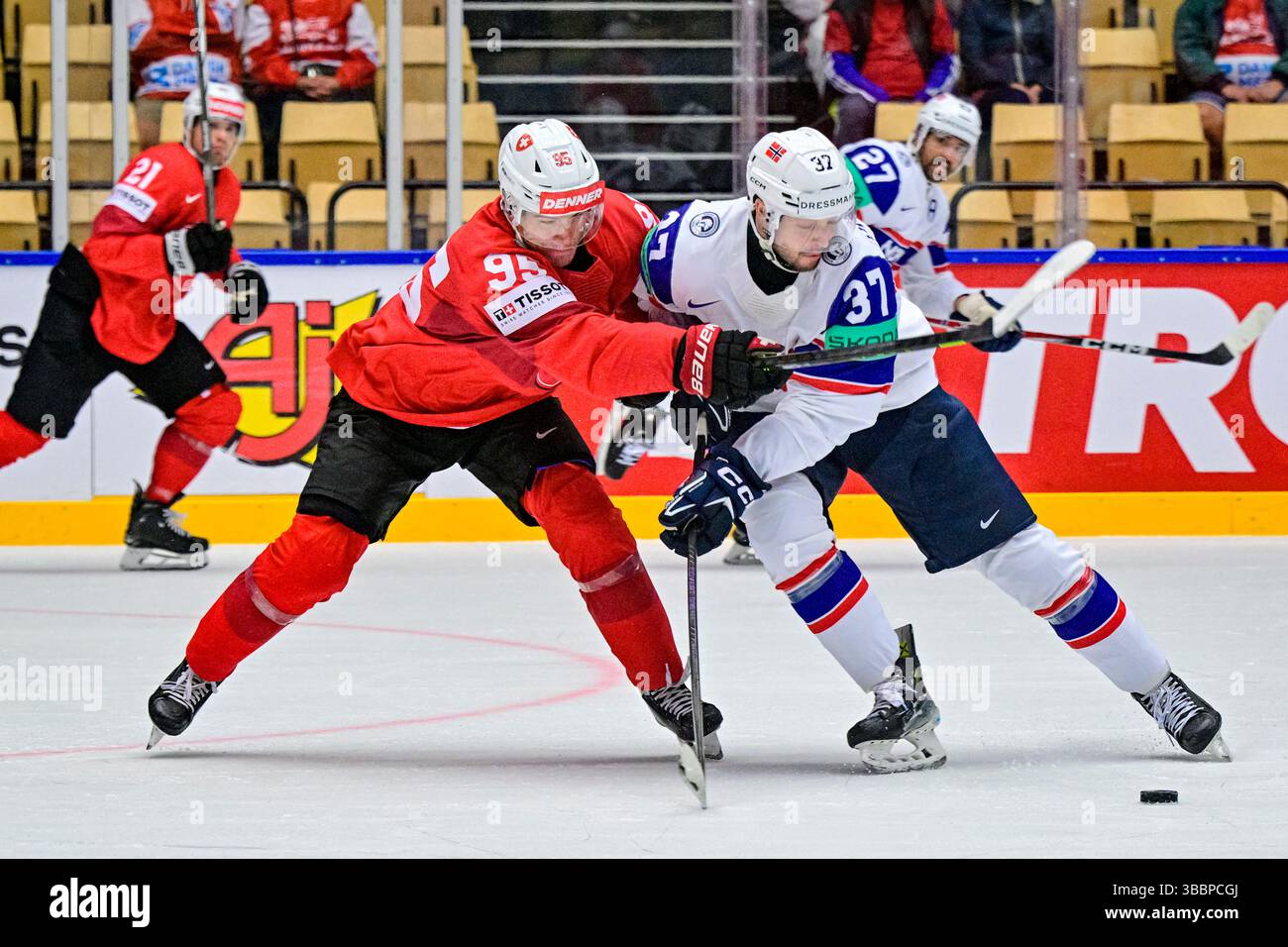 Herning, Denmark. 16th May, 2025. Tyler Moy of Switzerland, left, and ...