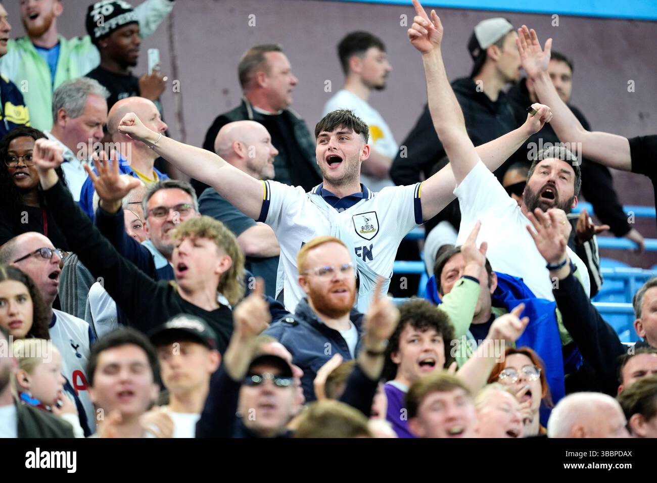 Tottenham Hotspur fans singing in the away stand during the Premier ...