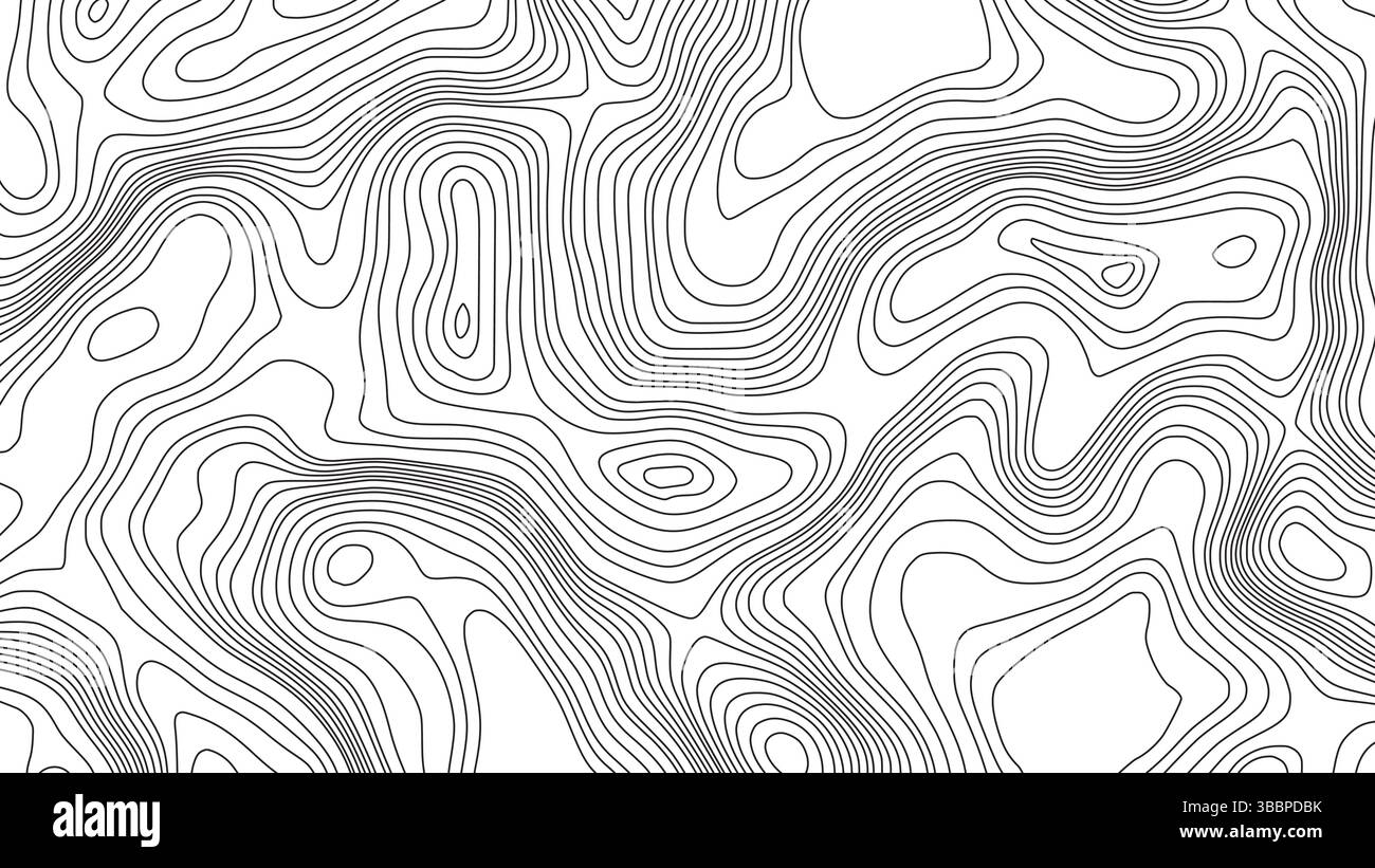 Abstract contour topographic line Cut Out Stock Images & Pictures - Alamy