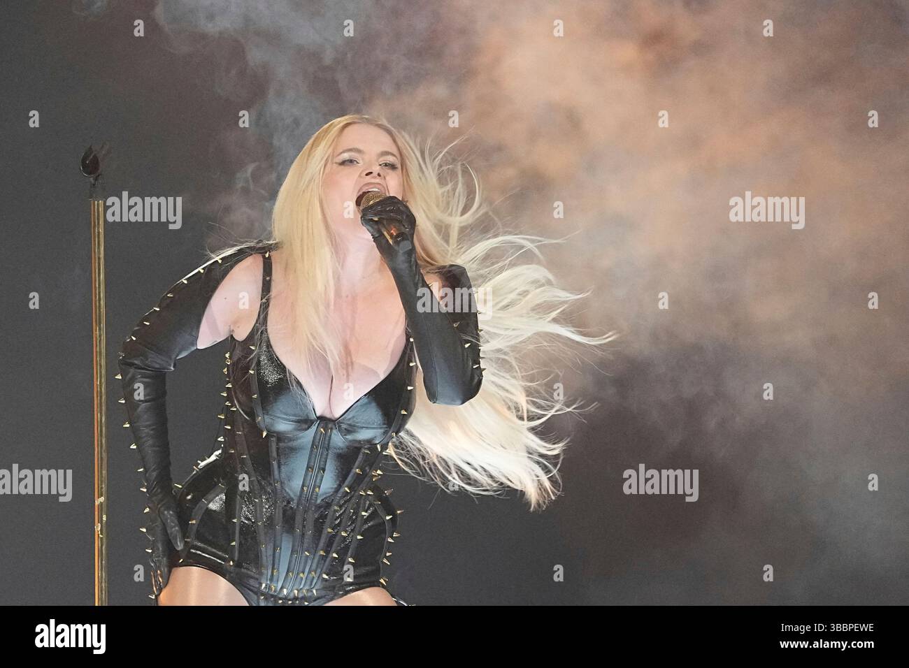 Erika Vikman from Finland performs the song "ICH KOMME" during the dress rehearsal for the Grand ...