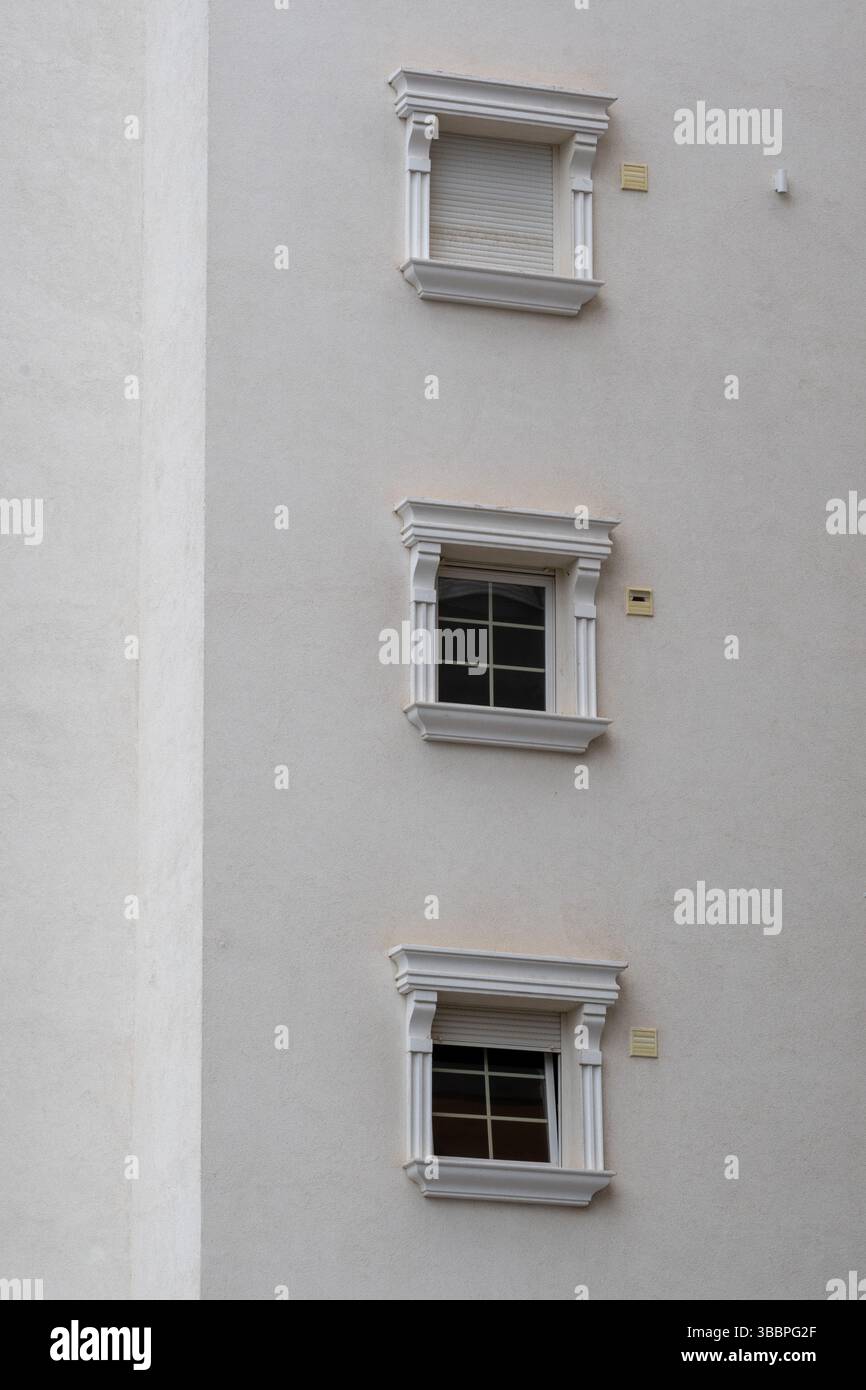 Three Window Frames with Varied Blinds – Architectural Detail Stock ...