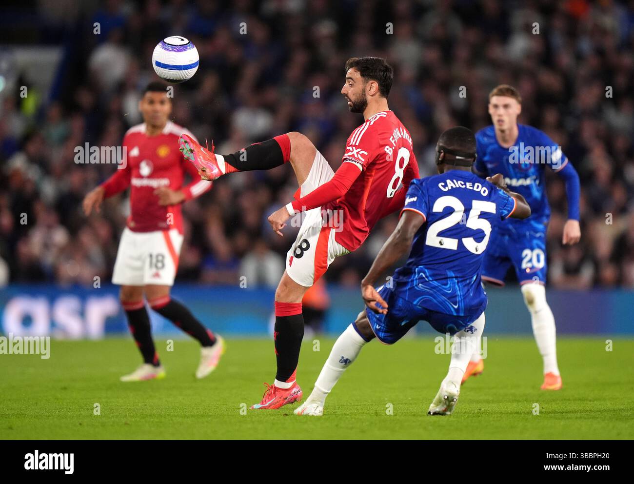 Manchester United's Bruno Fernandes controls the ball during the ...