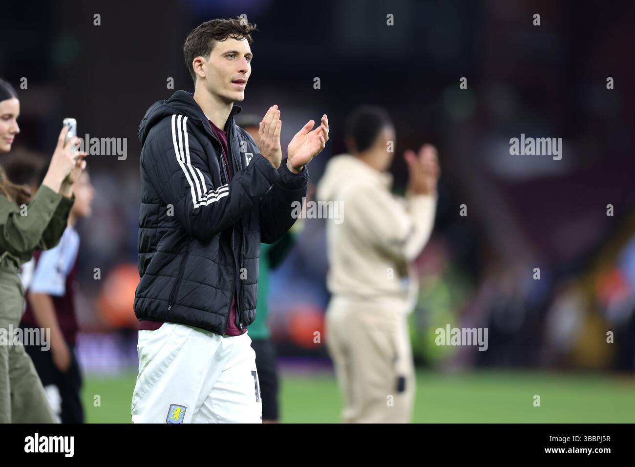 Aston Villa's Pau Torres applauds the fans during a lap of appreciation ...