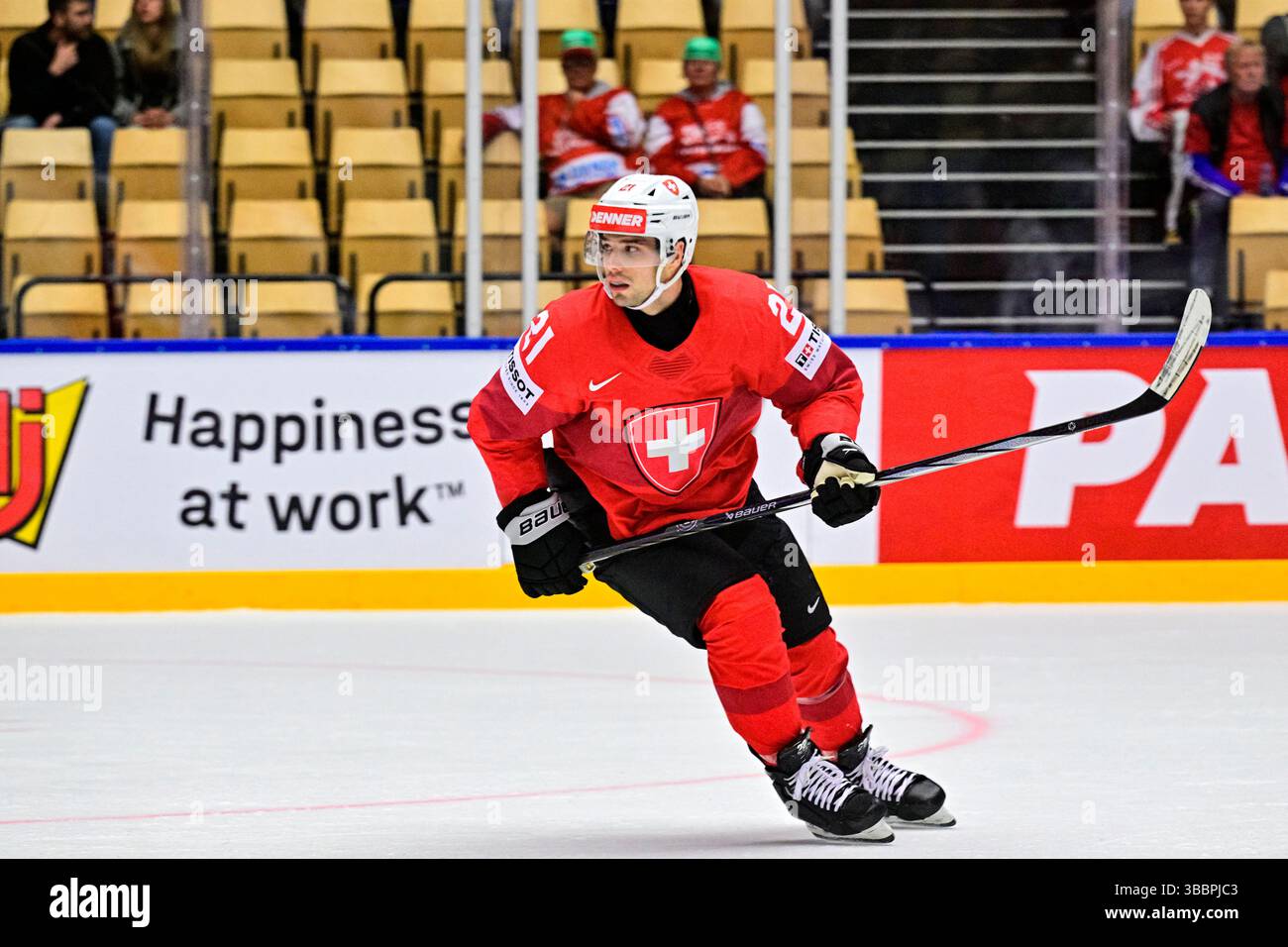 Herning, Denmark. 16th May, 2025. Kevin Fiala of Switzerland in action ...