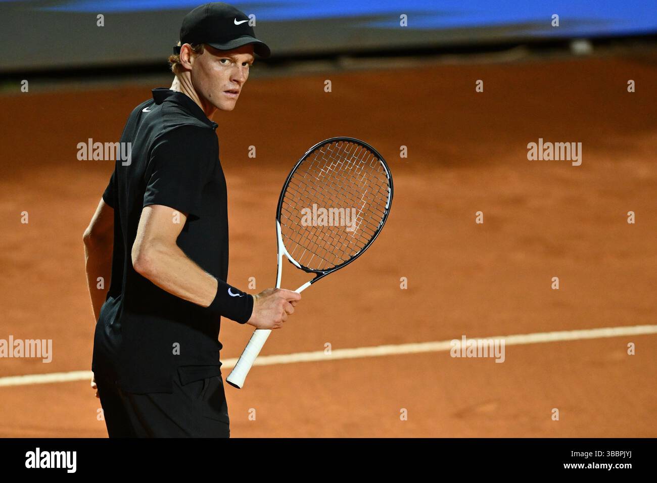 Jannik Sinner (ITA) in action against Tommy Paul (USA) during the Internazionali BNL d'Italia ...