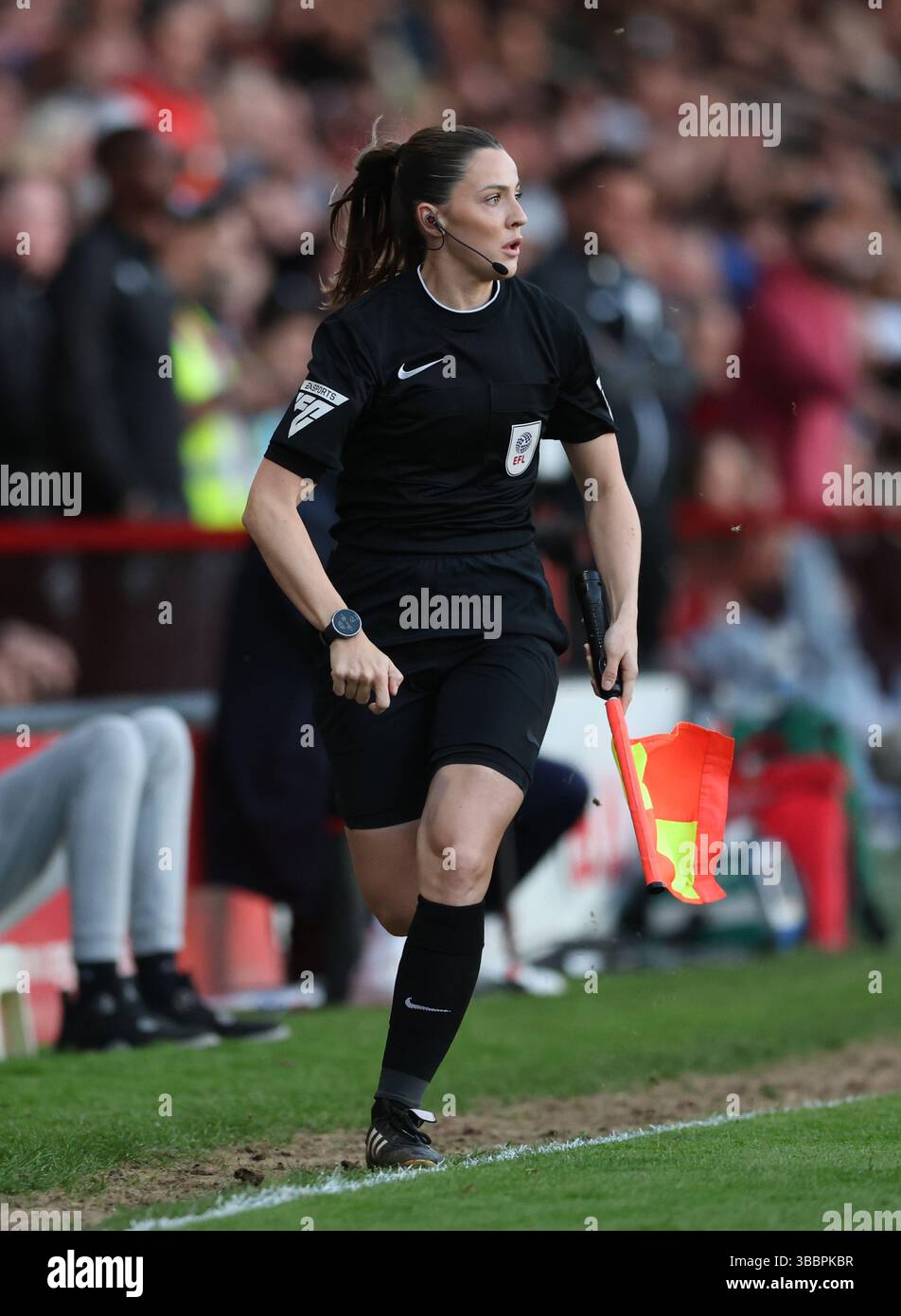 Assistant referee Emily Carney during the Sky Bet League Two play-off ...