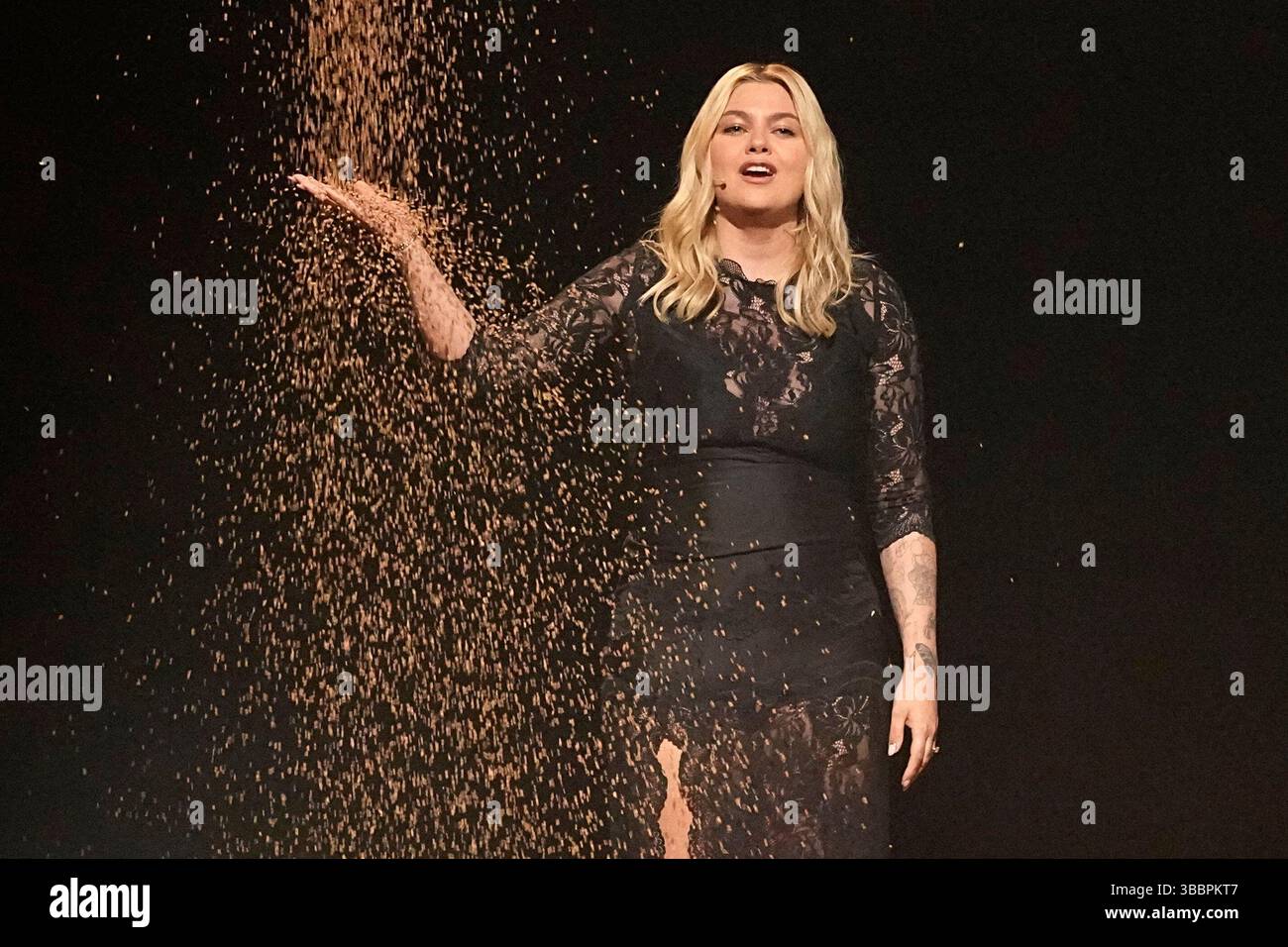 Louane from France performs the song "maman" during the dress rehearsal ...