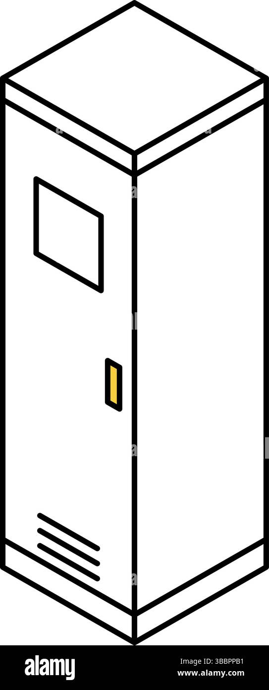 Locker for luggage and cleaning supplies, simple and cute isometric ...