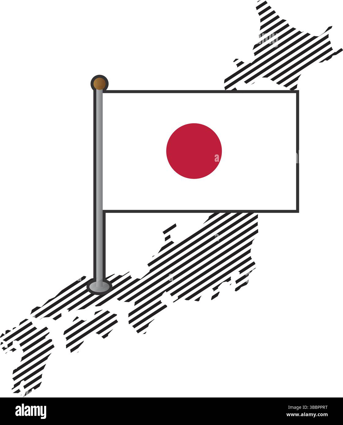 Japan map with flag. Vector illustration Stock Vector Image & Art - Alamy