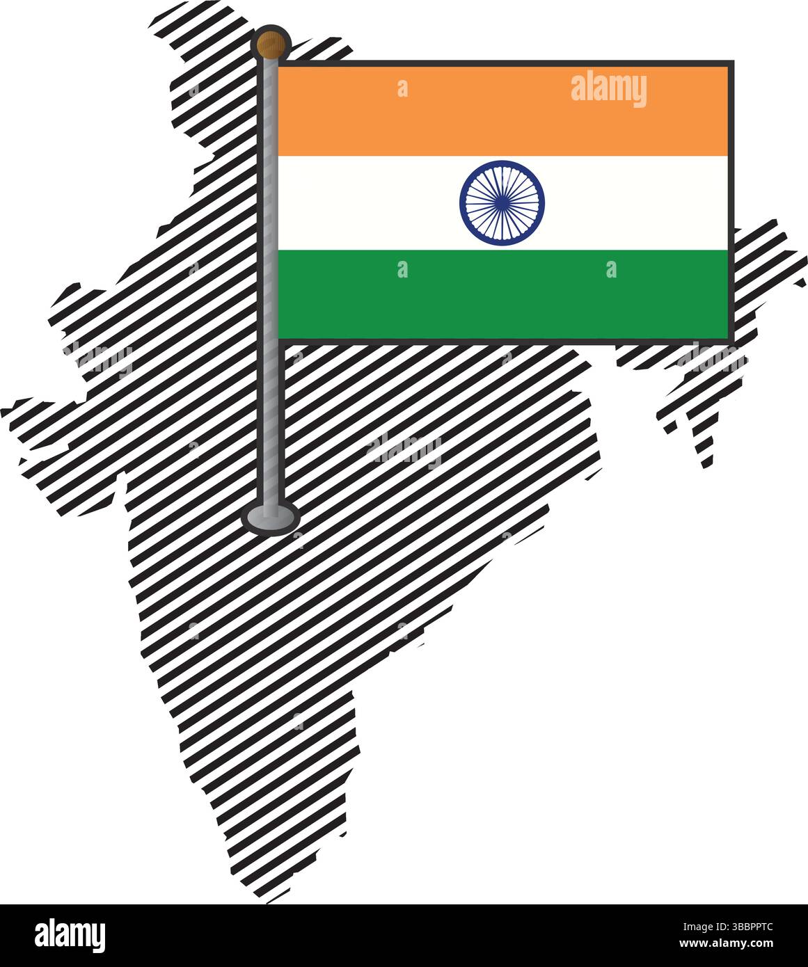 India map with flag. Vector illustration Stock Vector Image & Art - Alamy
